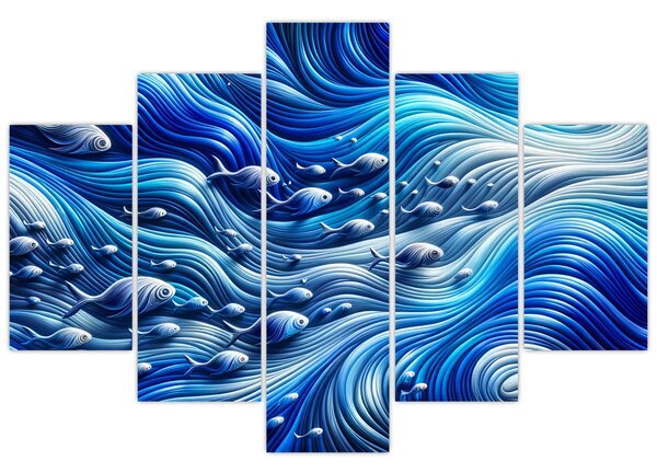Kép – Halak a hullámokban (150x105 cm) | FAVI.hu
