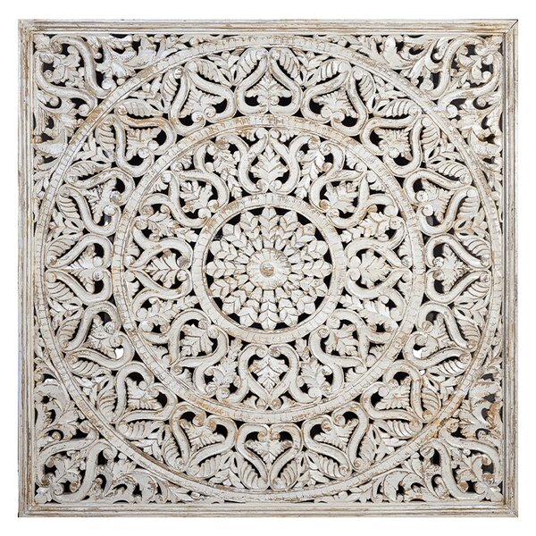 Vintage ihlette valódi tömörfa Jali fali panel mandala motívumokkal ...