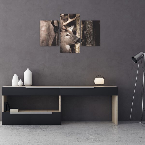 Kép - Szarvas az erdőben (90x60 cm) | FAVI.hu